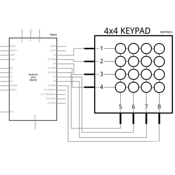 4X4 Matrix Membrane Keypad – RoboticsDNA