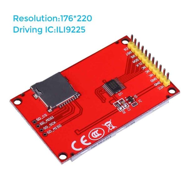 2.0 Inch SPI TFT LCD Color Screen Module ILI9225 Serial Interface 176 x 220 – RoboticsDNA
