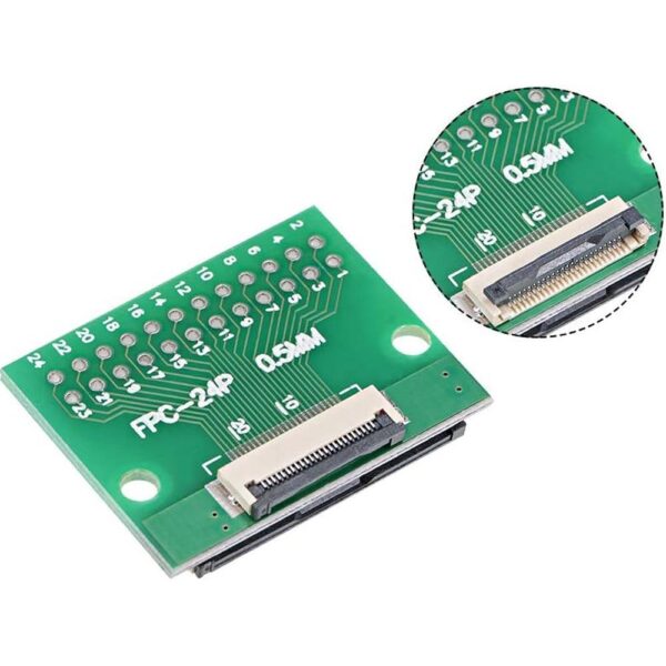 FFC / FPC 24 Pin Adapter Board 0.5mm to 2.54mm Soldered Connector – RoboticsDNA