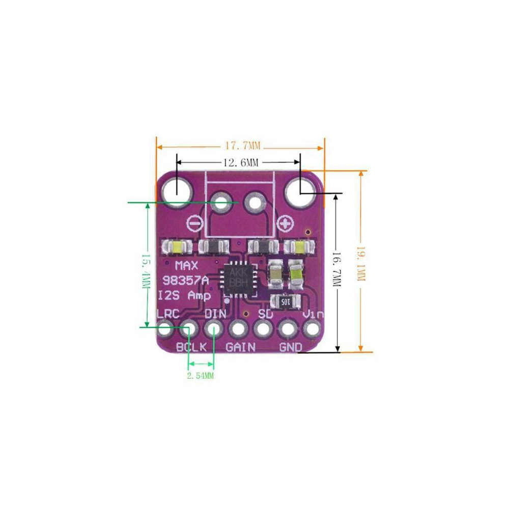 MAX98357 I2S 3W Class D Amplifier Interface Audio Decoder Module Filterless Board For Raspberry ...
