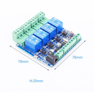 12V Modbus RTU 4, Channels Relay Module, Input Optocoupler, Isolation RS485 MCU for, Arduino ...