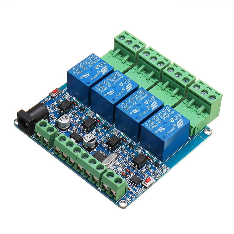 12V Modbus RTU 4, Channels Relay Module, Input Optocoupler, Isolation RS485 MCU for, Arduino ...