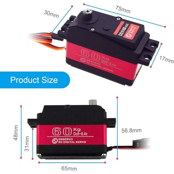 Servo 60KG DS5160 180Degree Metal Gear Digital Servo Motor Arduino High Torque – RoboticsDNA