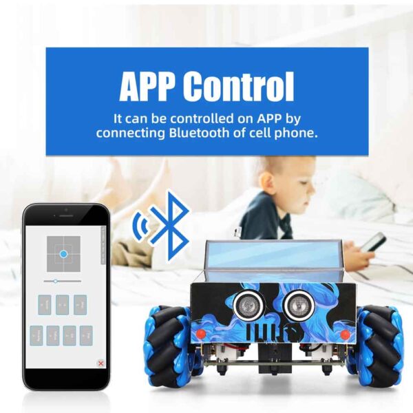 Blue Smart Robot Car Kit with Programming Code – ZYC0088 – RoboticsDNA