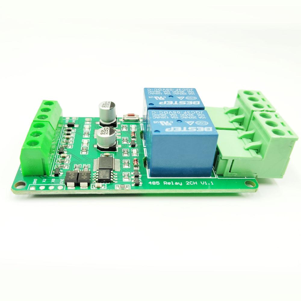 5V Modbus RTU 2, Channels Relay Module, Input Optocoupler, Isolation RS485 MCU – RoboticsDNA