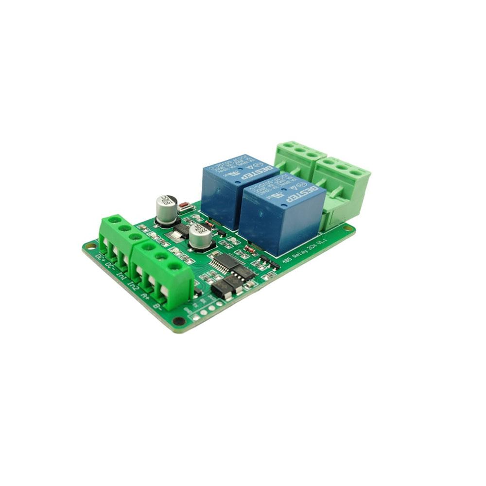 5V Modbus RTU 2, Channels Relay Module, Input Optocoupler, Isolation RS485 MCU – RoboticsDNA