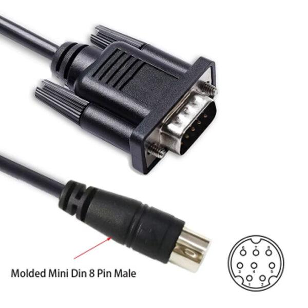 Rs232 Db9 Male To Mini Din 8p Serial Cable For Connecting Delta Dvp Series Plc To Dop Series Hmi